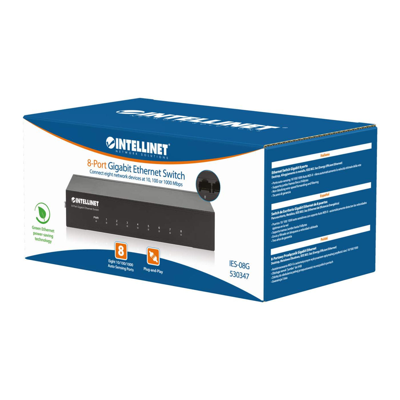 Intellinet 8-Port Gigabit Ethernet Switch (530347) – Intellinet Europe