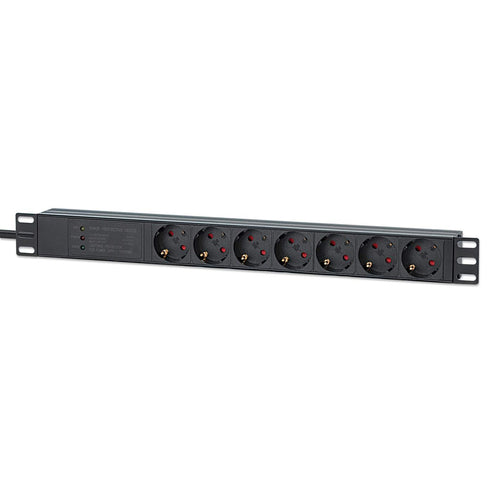 19" 1U Rackmount 7-Output Power Distribution Unit (PDU) / Surge Protector – Intellinet Europe