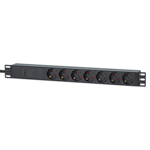 19" 1U Rackmount 7-Output Power Distribution Unit (PDU) / Surge Protector – Intellinet Europe