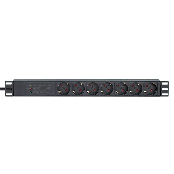 19" 1U Rackmount 7-Output Power Distribution Unit (PDU) / Surge Protector – Intellinet Europe