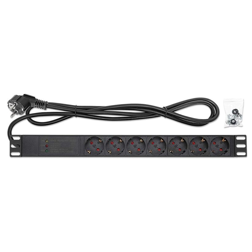 19" 1U Rackmount 7-Output Power Distribution Unit (PDU) / Surge Protector – Intellinet Europe