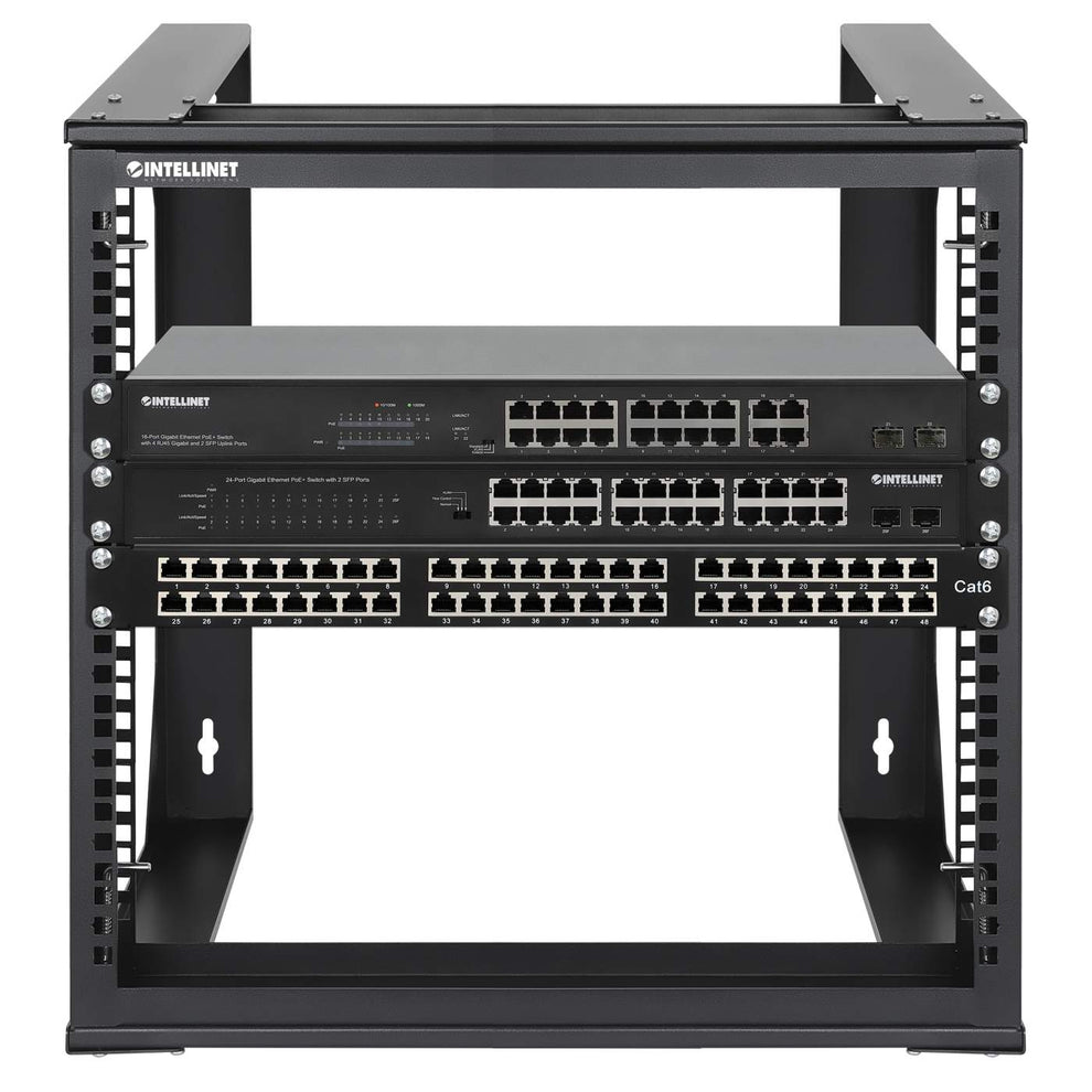 19" Wall Mount 2-Post Open Frame Network Rack, 9U (716185) – Intellinet ...