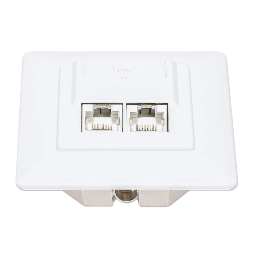 Intellinet 2-Port Cat6a 10G Shielded RJ45 Wall Plate (771917 ...