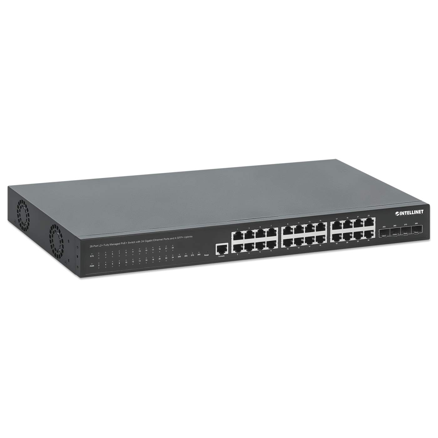 28 Port L2 Fully Managed Poe Switch W 24 Gbe Ports And 4 Sfp Uplinks
