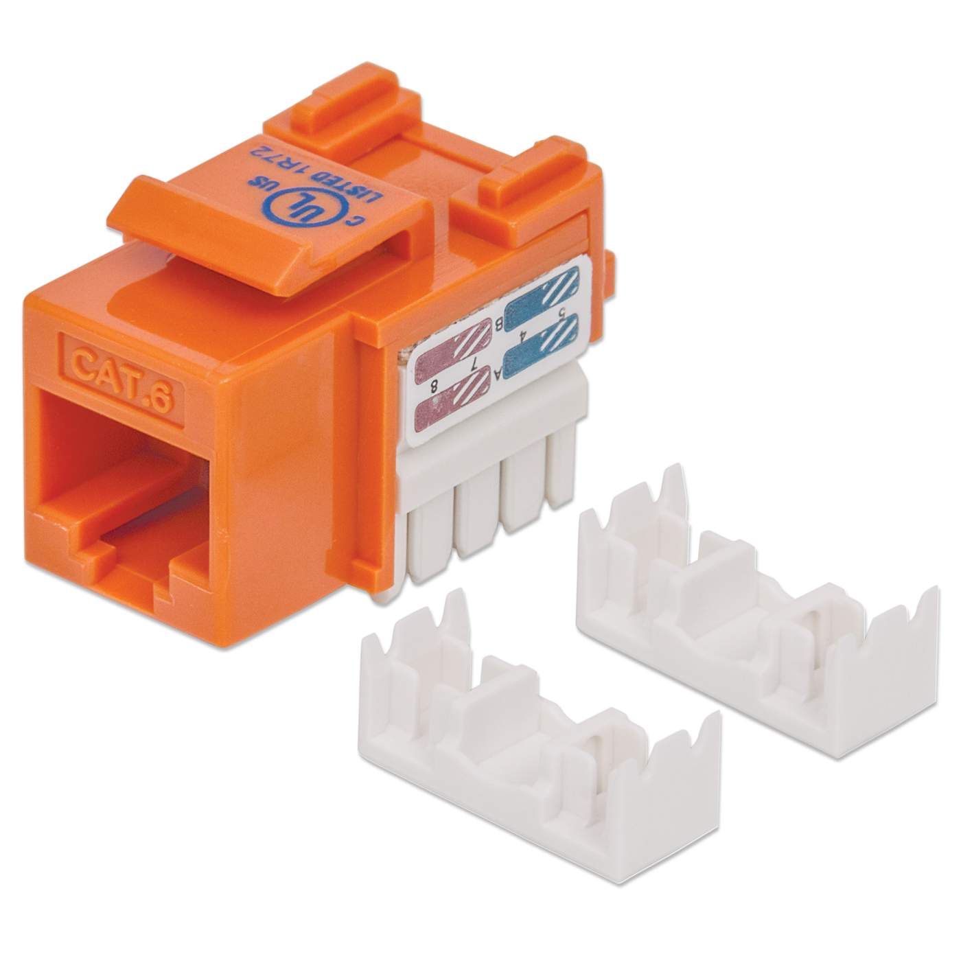 Intellinet Cat6 Punch-Down Keystone Jack, Orange (210775) – Intellinet ...